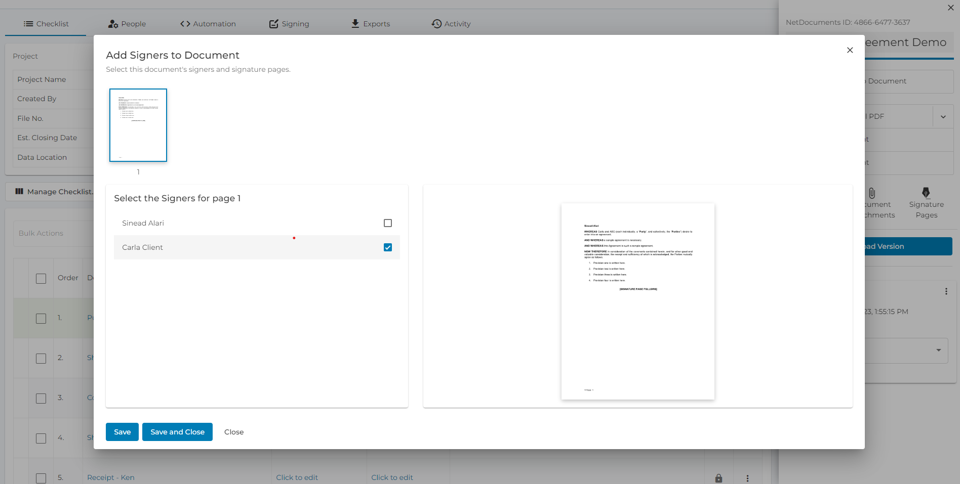 How do I collect signatures through DocuSign?